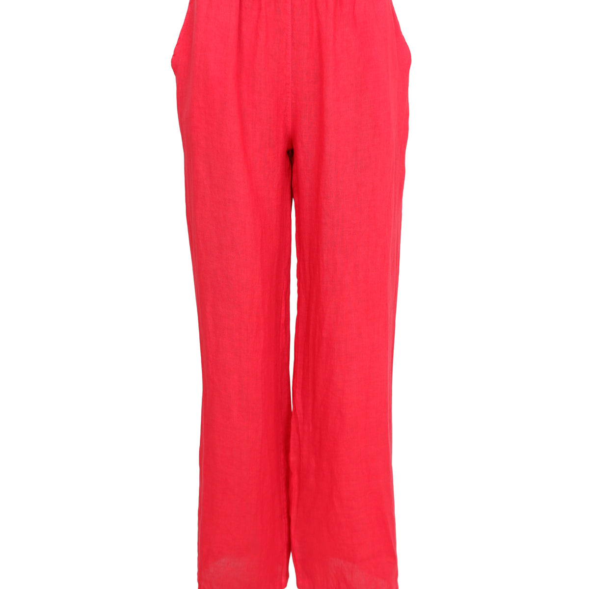 BCMELINA wide linen pant - Red – Black Colour